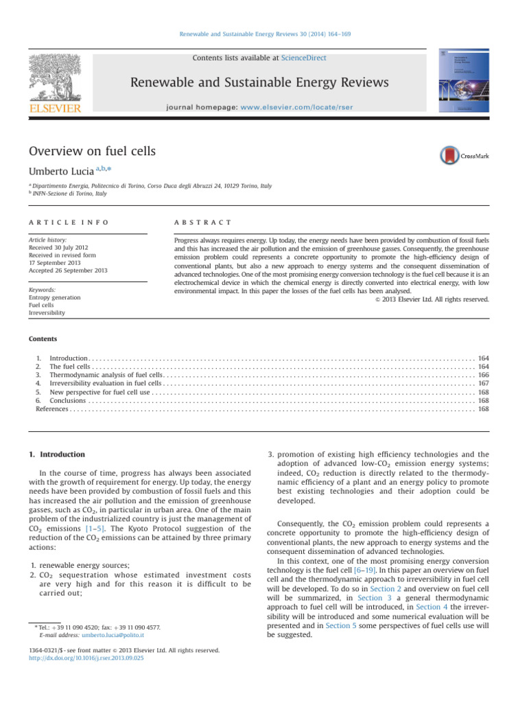 Overview On Fuel Cells | PDF | Fuel Cell | Electrolyte