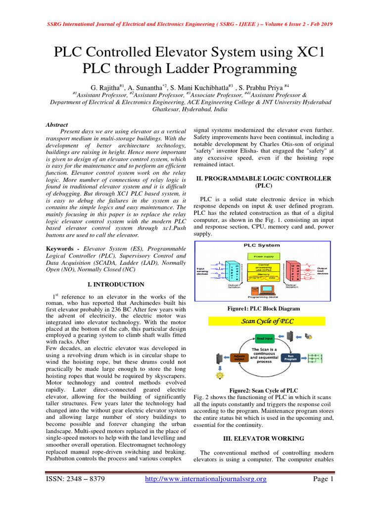 Ijeee V6i2p101 | PDF | Programmable Logic Controller | Elevator