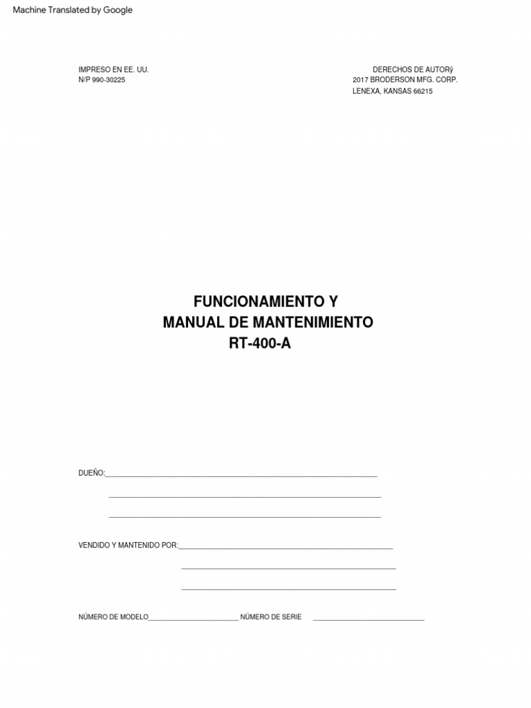 RT 400 Manual Español | PDF | Cambiar | Engranaje
