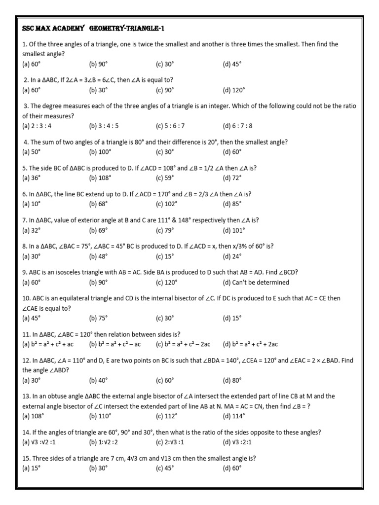 2.Triangle 1 | PDF | Triangle | Angle