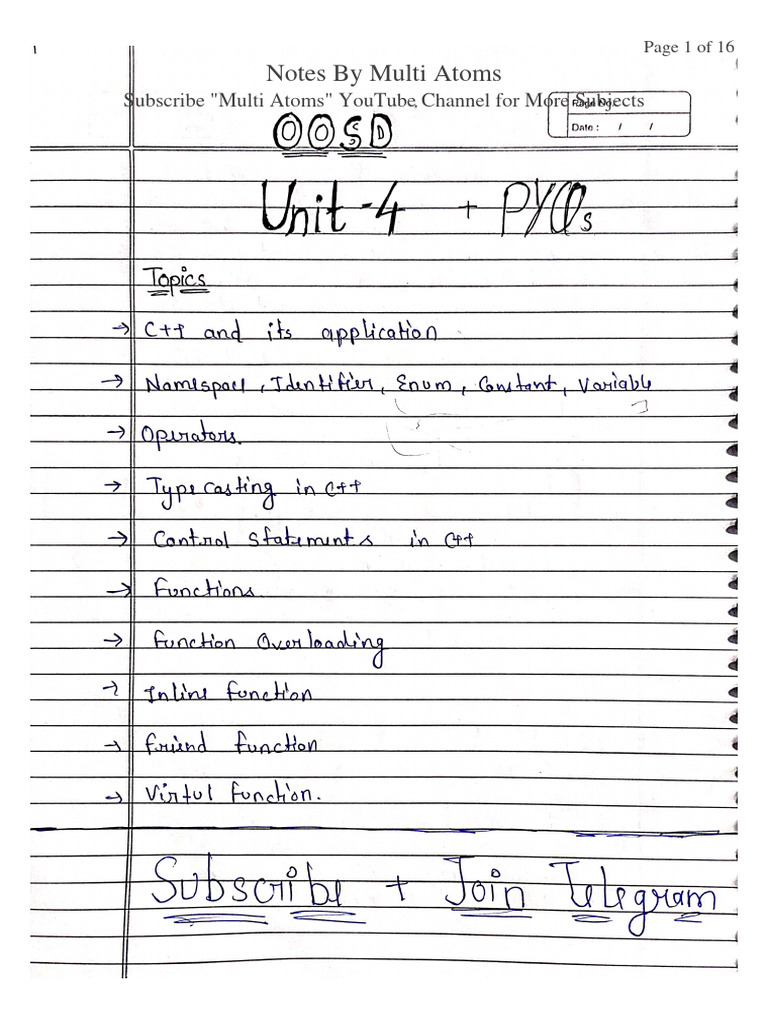 OOSD Unit 4 OneShotbyMultiatoms (1) | PDF | You Tube