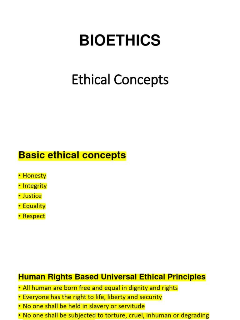 Ethical Concepts | PDF | Rights | Health Care
