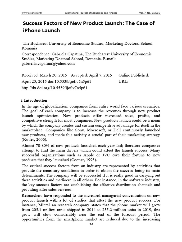 Success Factors of New Product Launch | PDF | I Phone | Apple Inc.