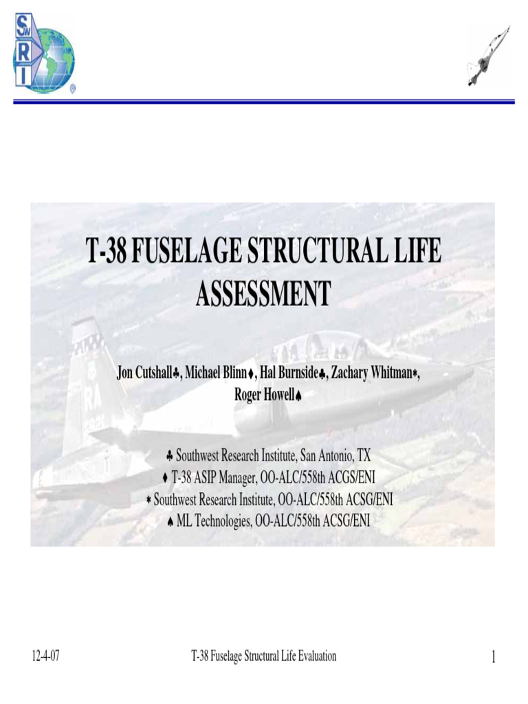 T-38 FUSELAGE STRUCTURAL LIFE | Download Free PDF | Aircraft | Aviation