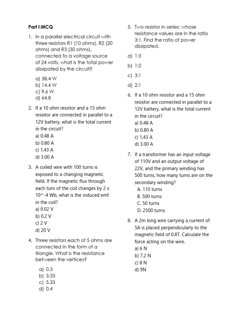 tinbit exam final | PDF | Inductor | Magnetic Field