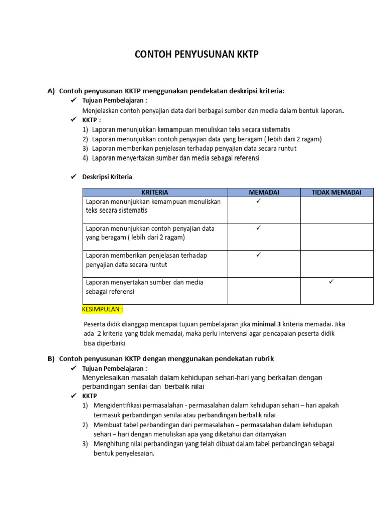 Contoh Penyusunan Kktp Pdf