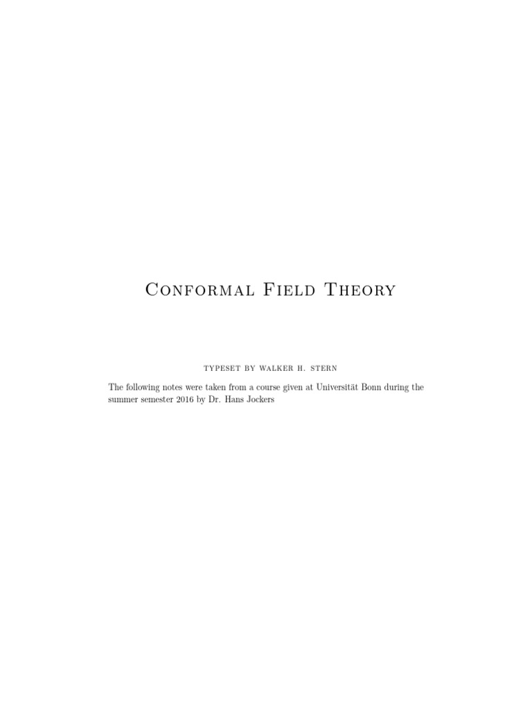 Notes CFT | PDF | Physics | Geometry
