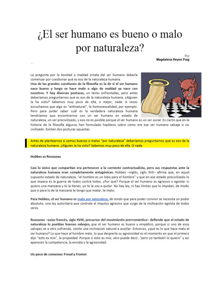 El ser humano es bueno o malo por naturaleza | Descargar gratis PDF ...