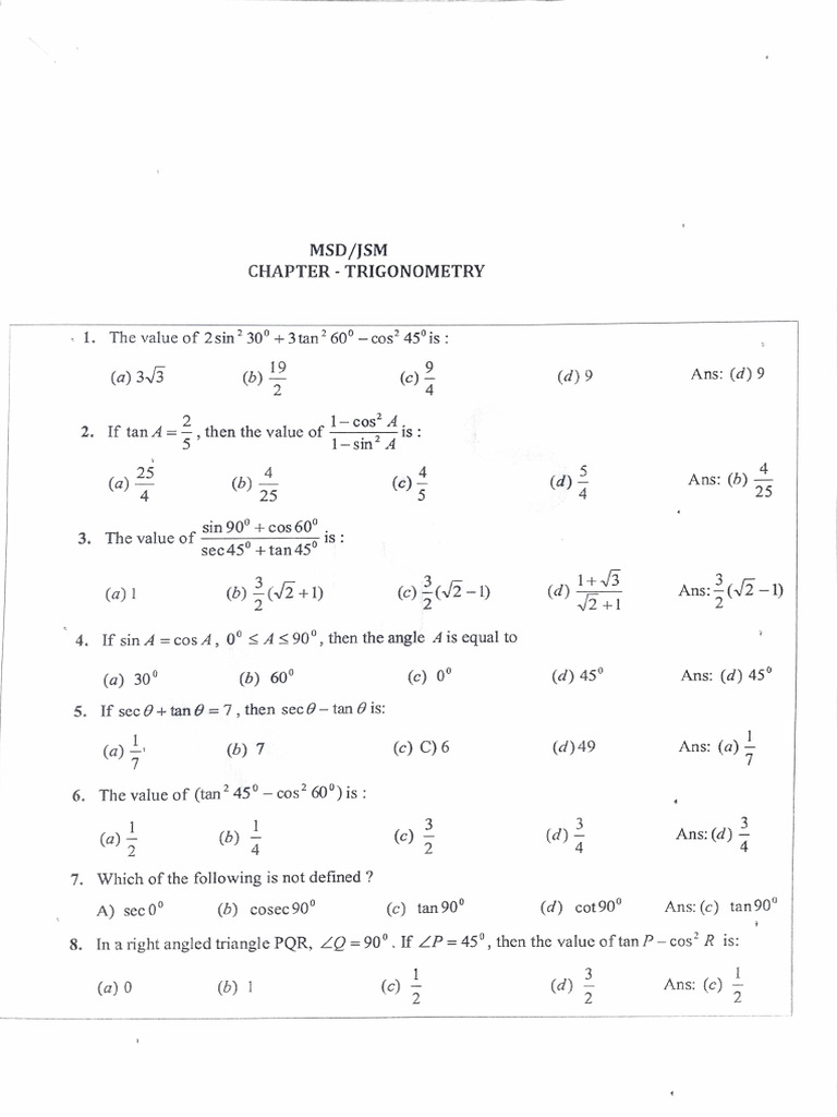 trignometry | PDF | Euclidean Plane Geometry | Combinatorics