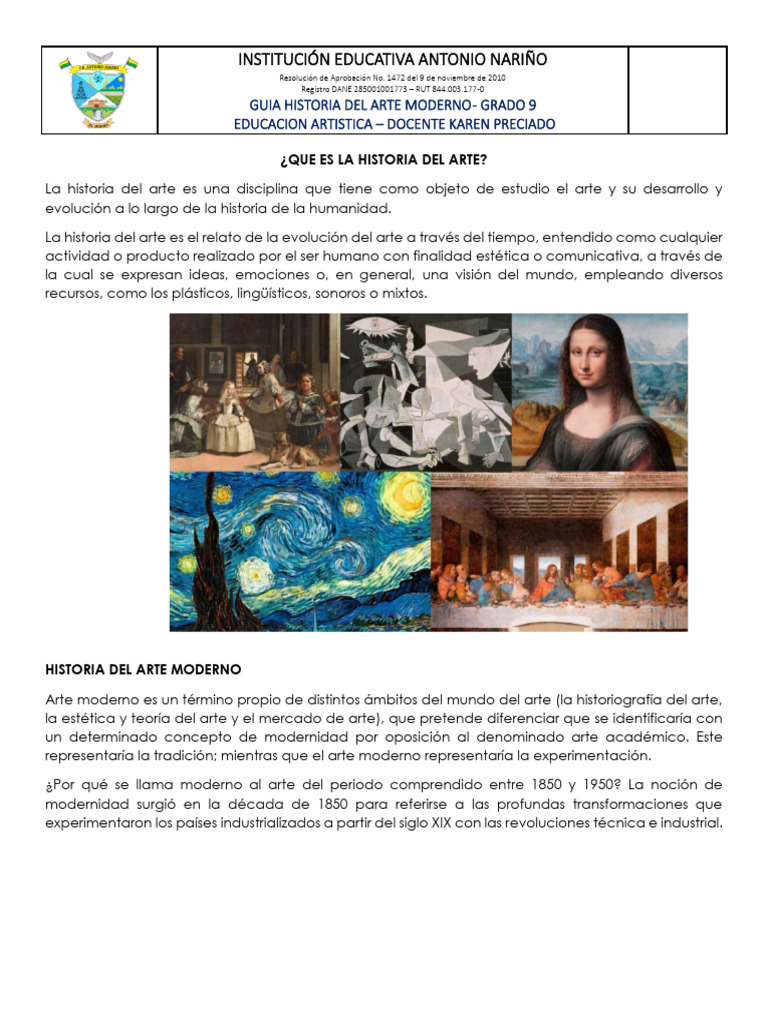 Guia Historia Del Arte Moderno | PDF | Arte Moderno | Impresionismo