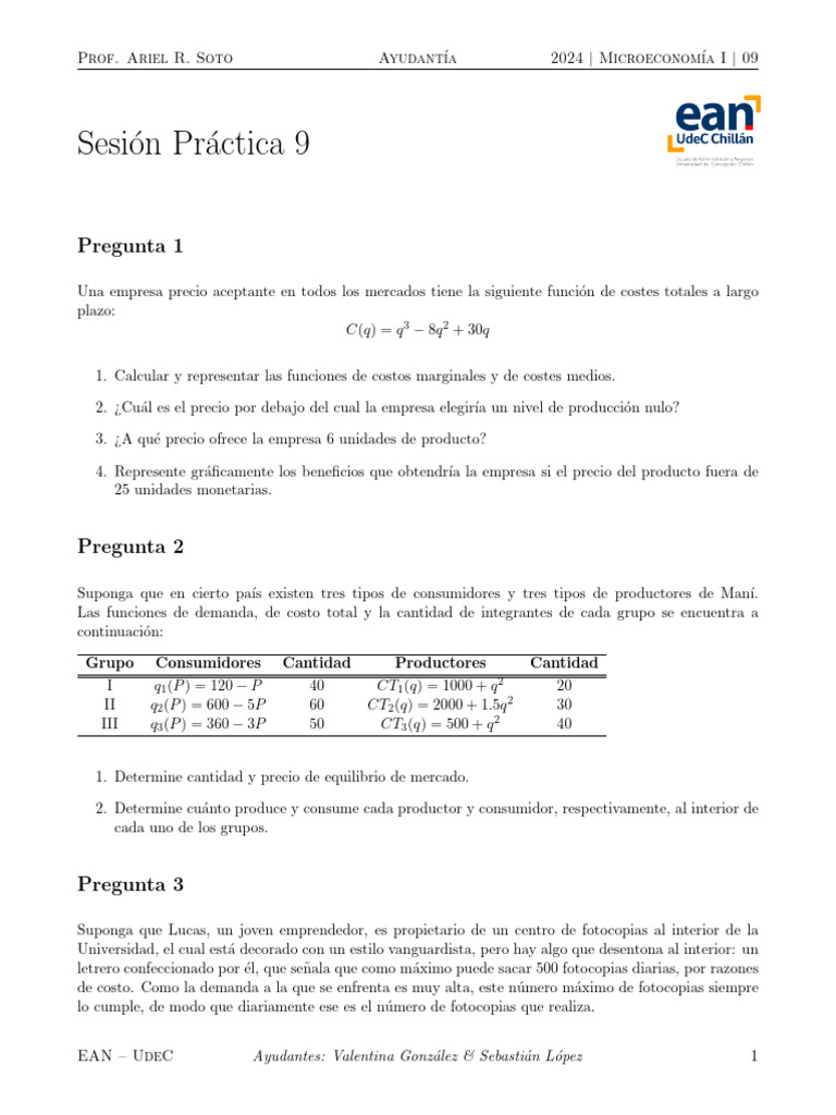 Guia 9 | PDF | Mercado (economía) | Precios