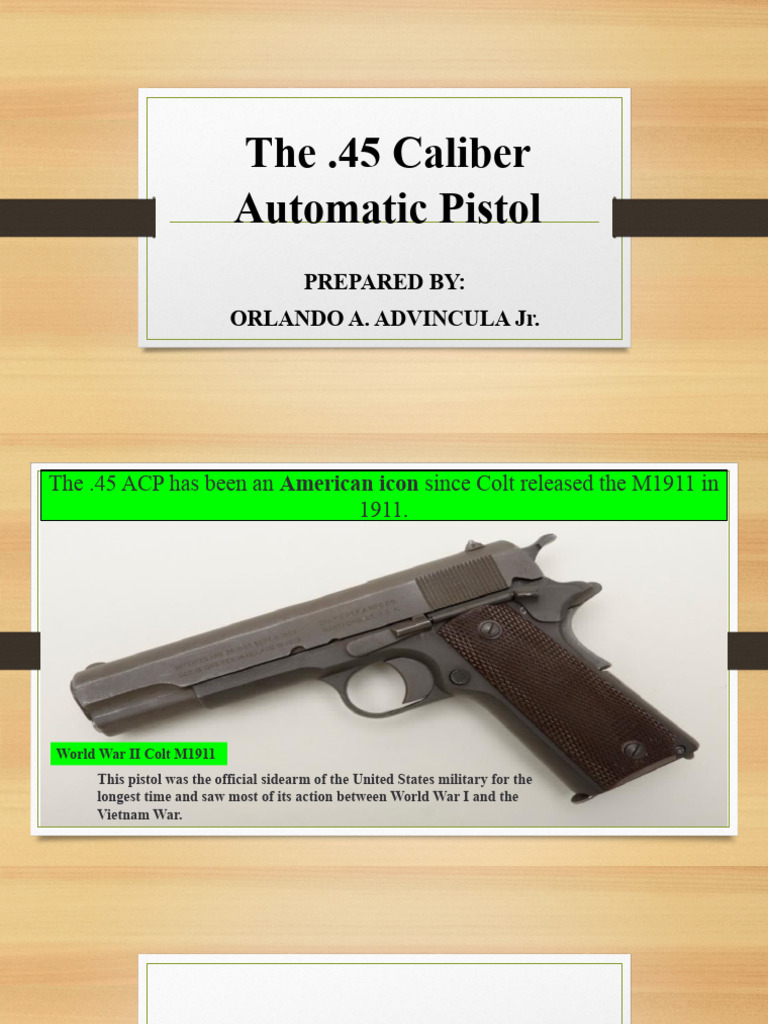 45 Caliber Automatic Pistol | PDF | Trigger (Firearms) | Cartridge ...