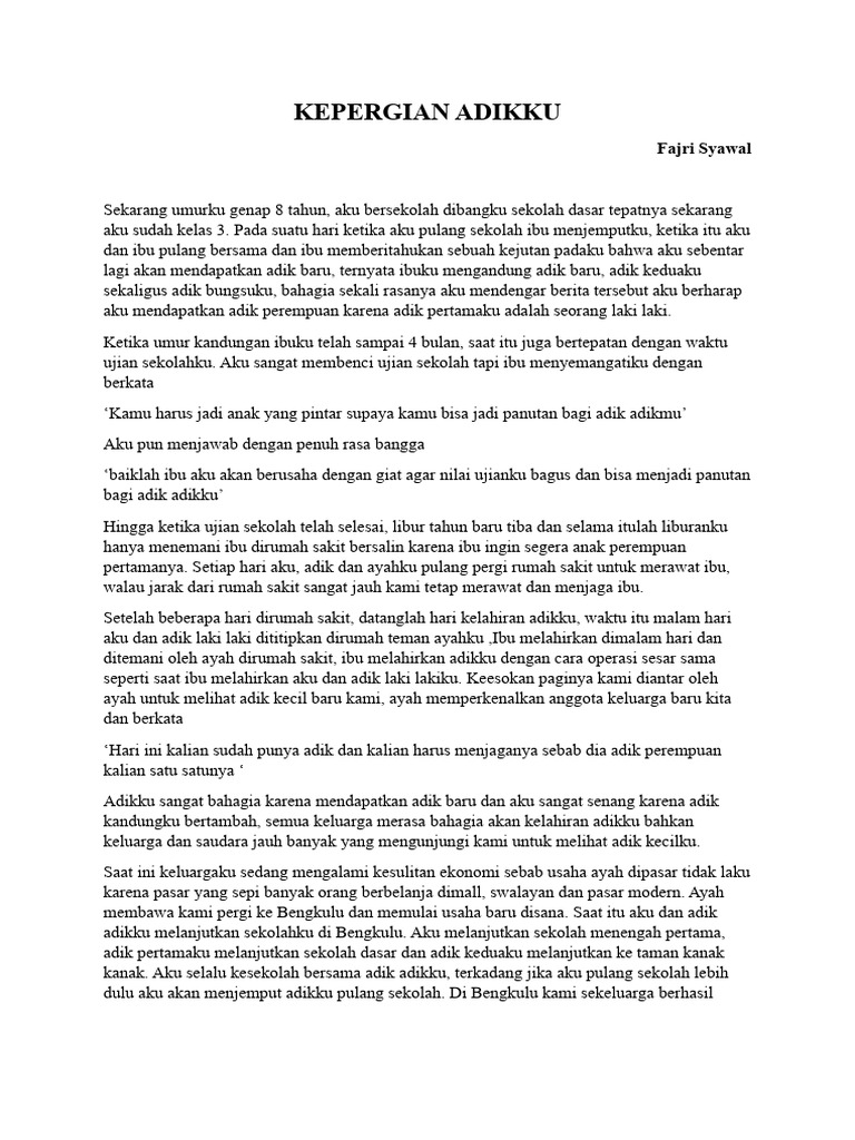 Contoh Cerpen Sma | PDF | Pengembangan Diri