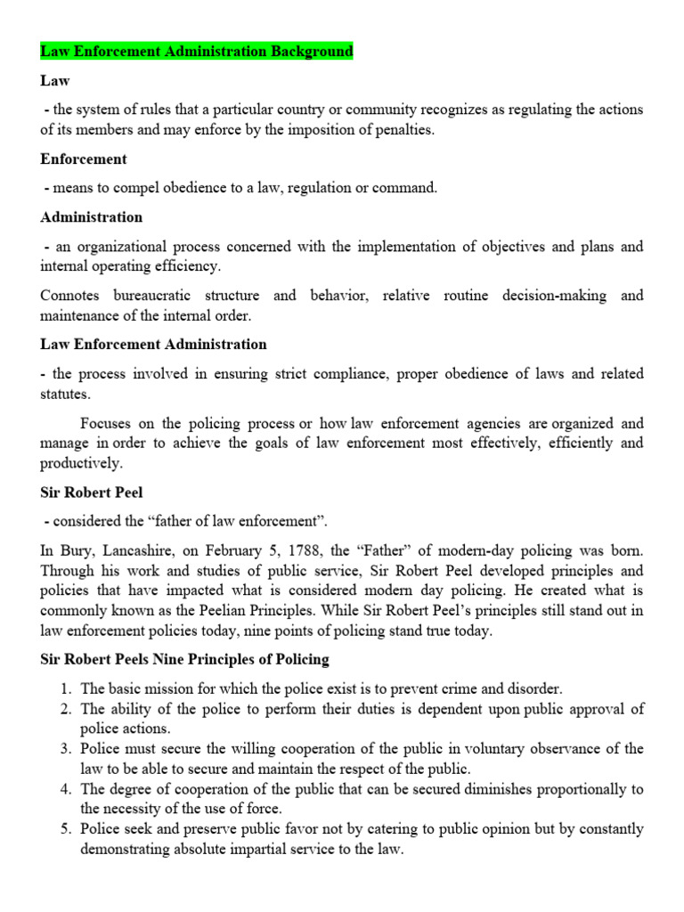 BSLEA 101 First Topic | PDF | Police | Philippines