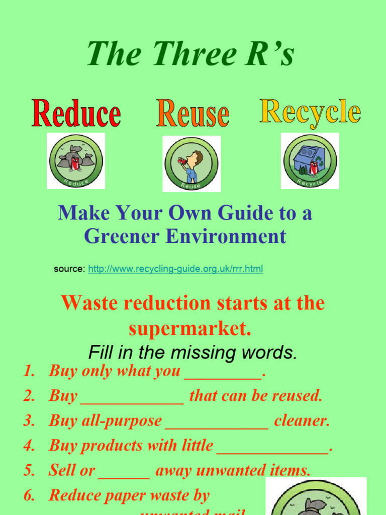 The Three R's 7.º and 9.º | Download Free PDF | Reuse | Waste