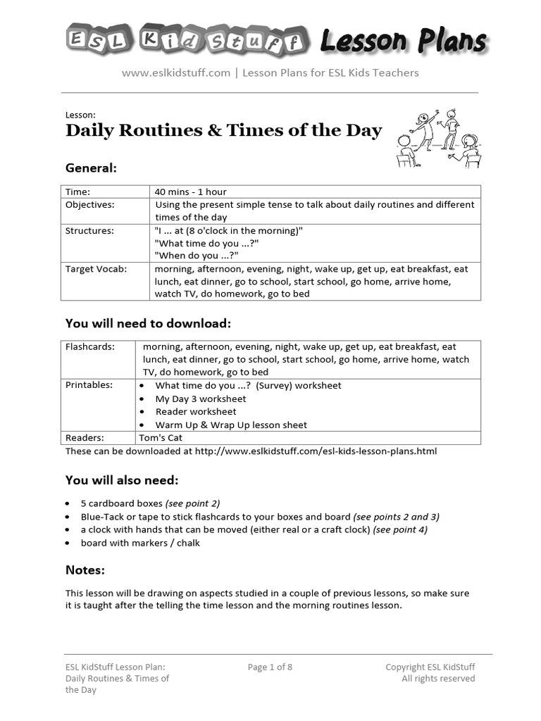 Daily Routines Lesson Plan | Download Free PDF | Lesson Plan | English ...