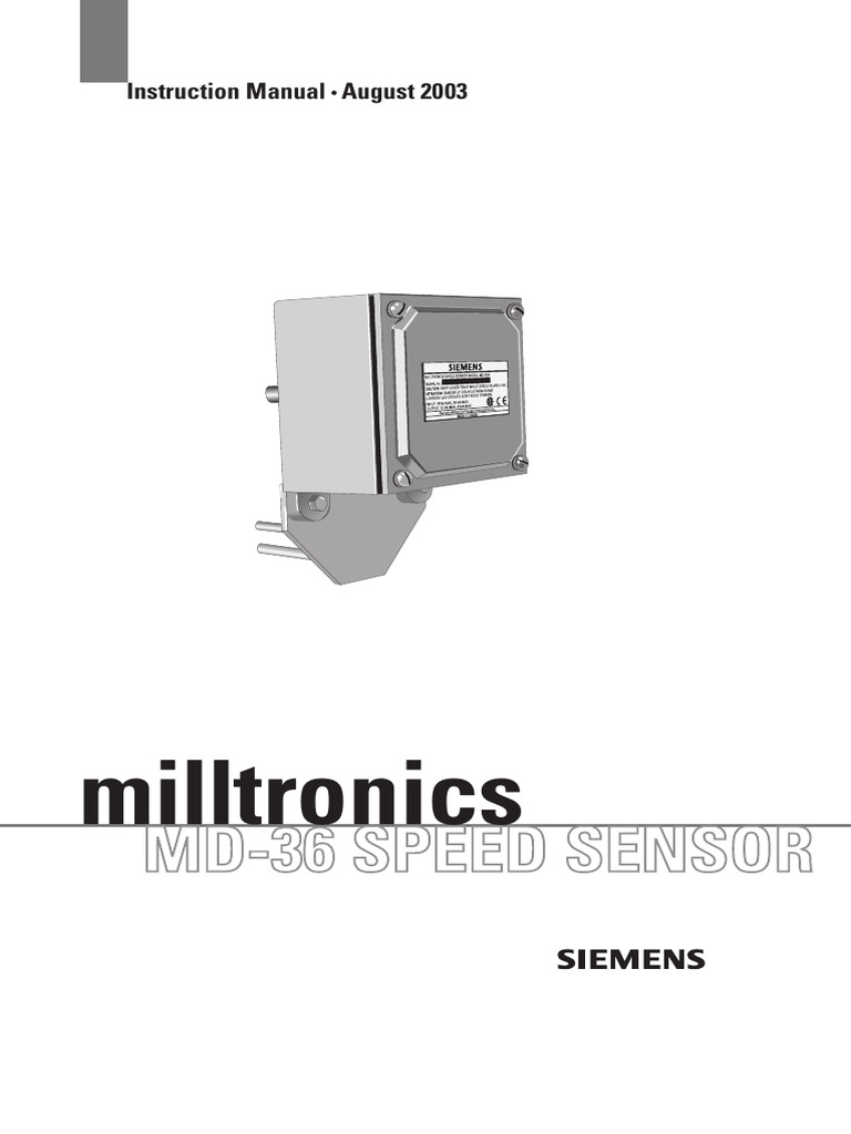 Milltronics MD-36A Speed Sensor Instruction (For CNV#10) | PDF | Screw ...