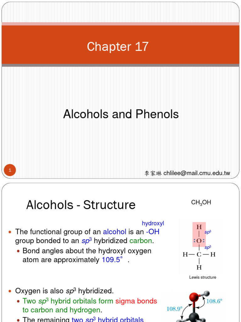 Chapter 17-Alcohols and Phenols | PDF | Hydrogen Bond | Ether