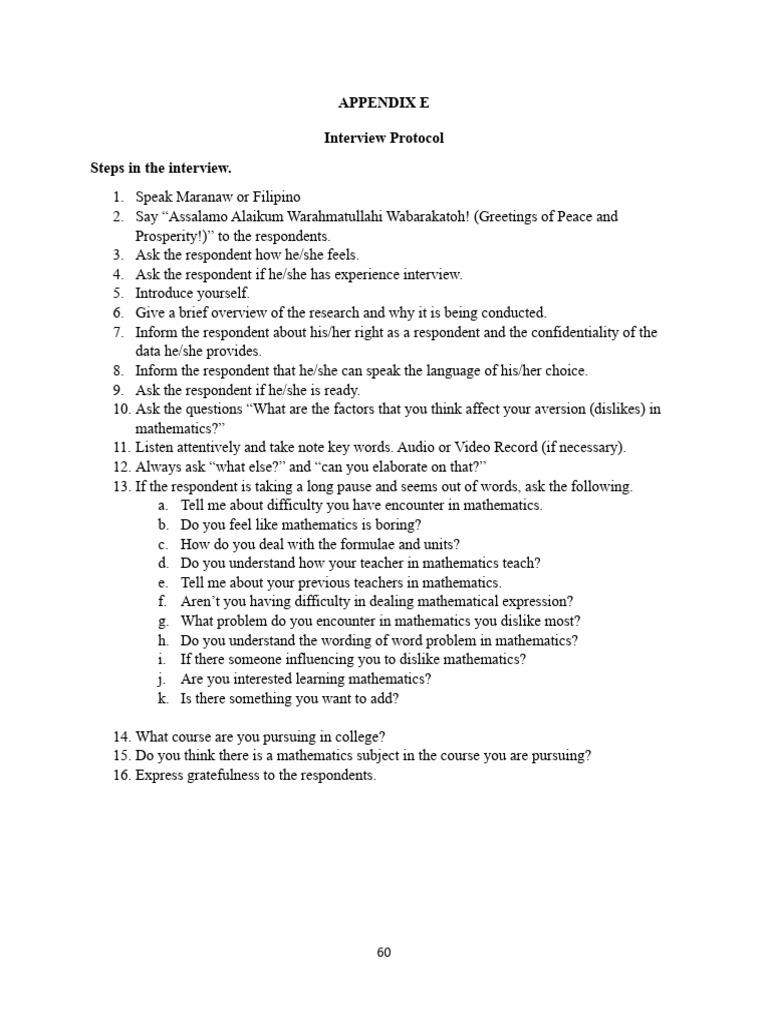 Appendix E - Interview Guide | PDF