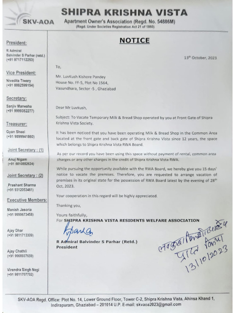 Notice to Mr.Luv Kush Pandey | PDF