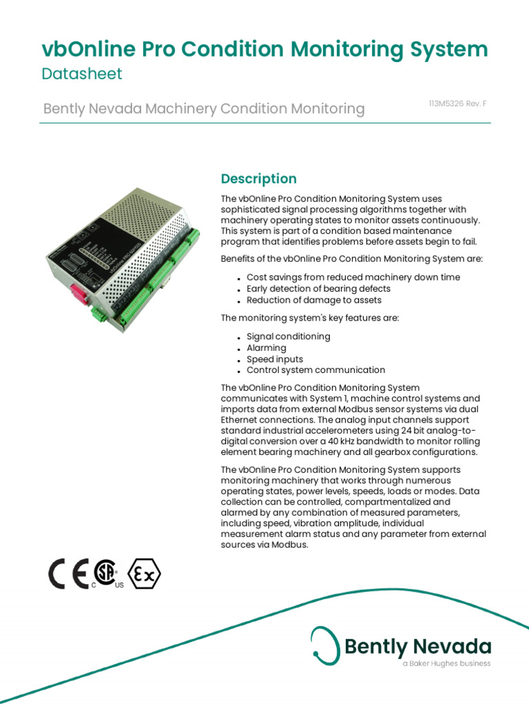 Vbonline Pro Condition Monitoring System | PDF | Sampling (Signal Processing) | Spectral Density