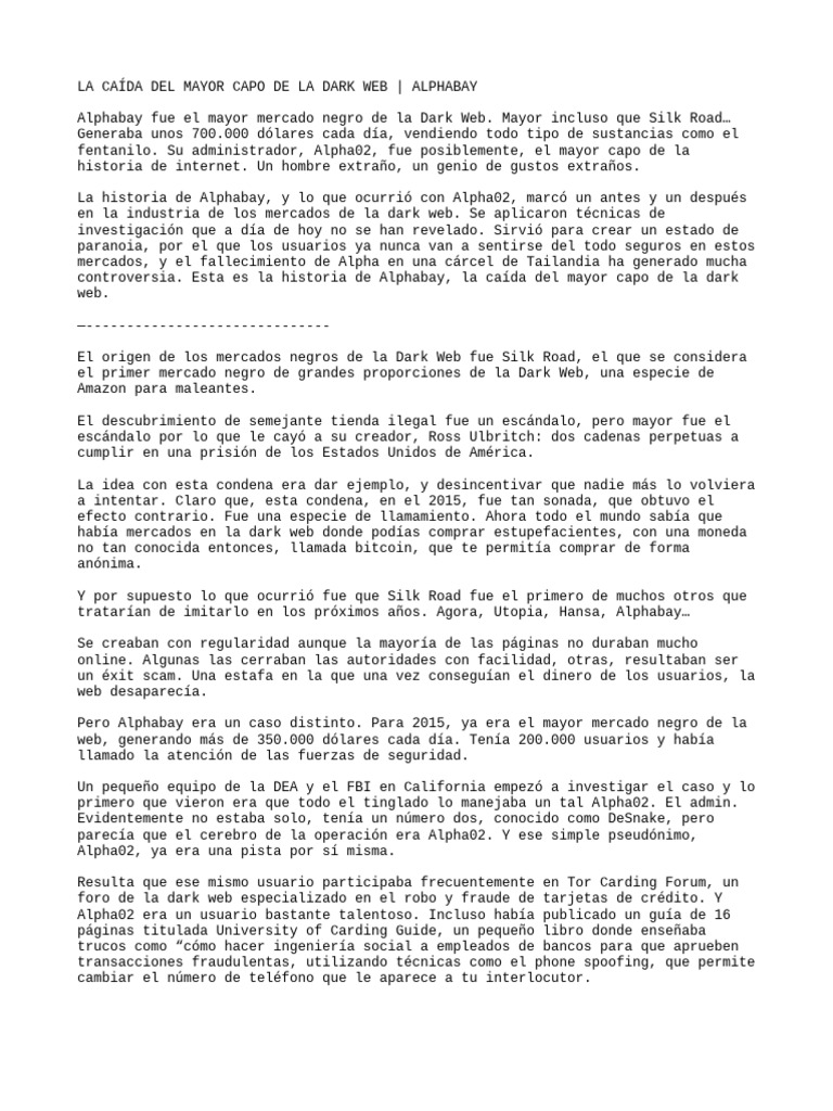 Caída de Alphabay y Alpha02 | PDF | Bitcoin | Suplantación de identidad