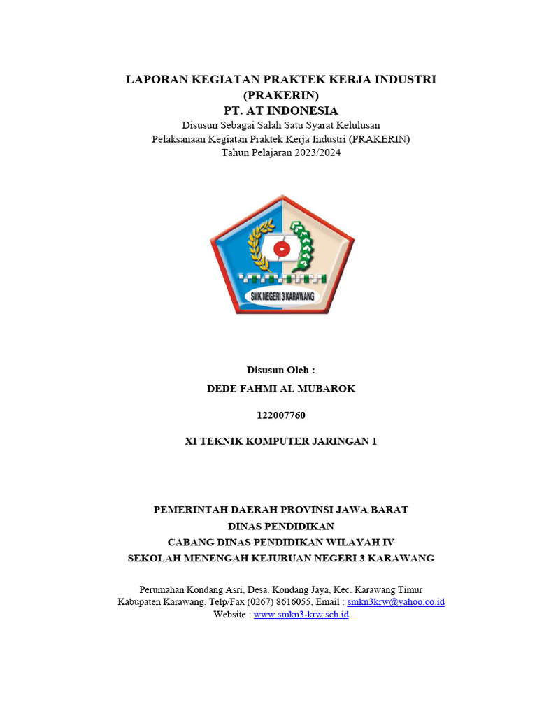 LAPORAN KEGIATAN PKL FAHMI Rev.3 | PDF