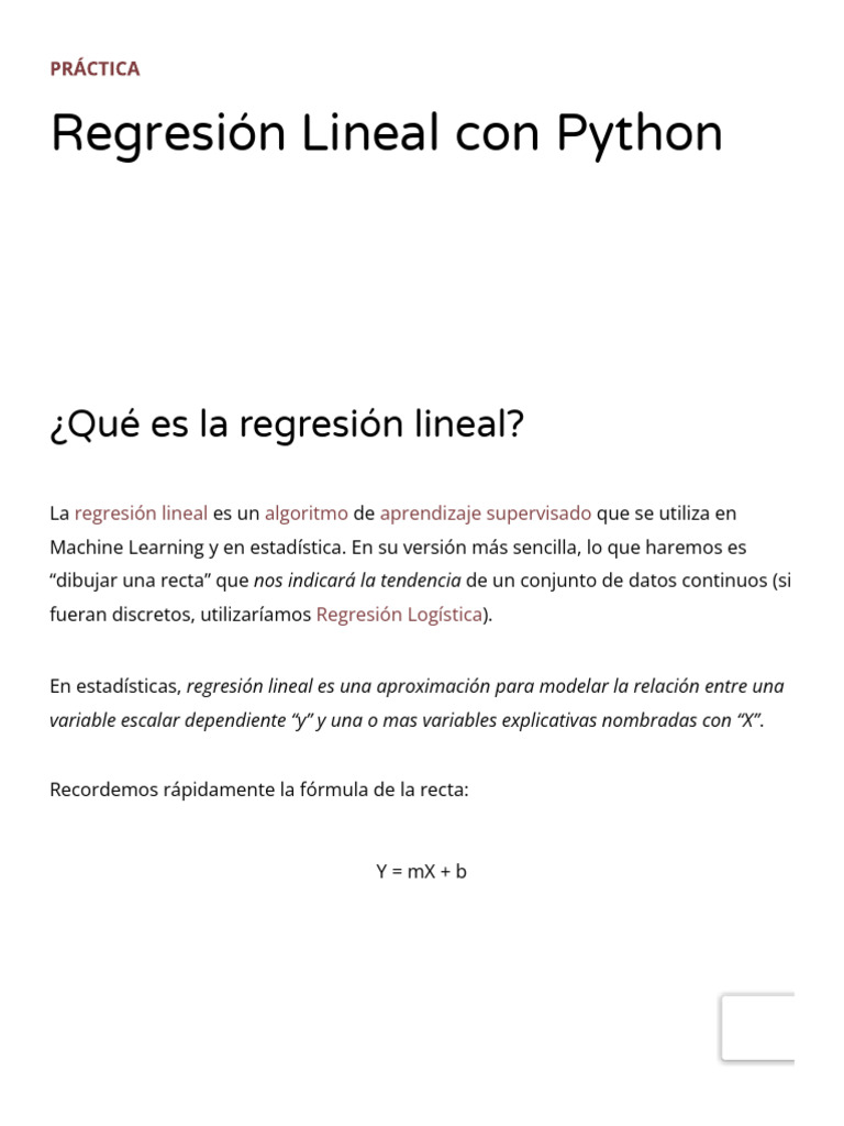 02 - Regresión Lineal Python | PDF | Regresión lineal | Análisis de regresión
