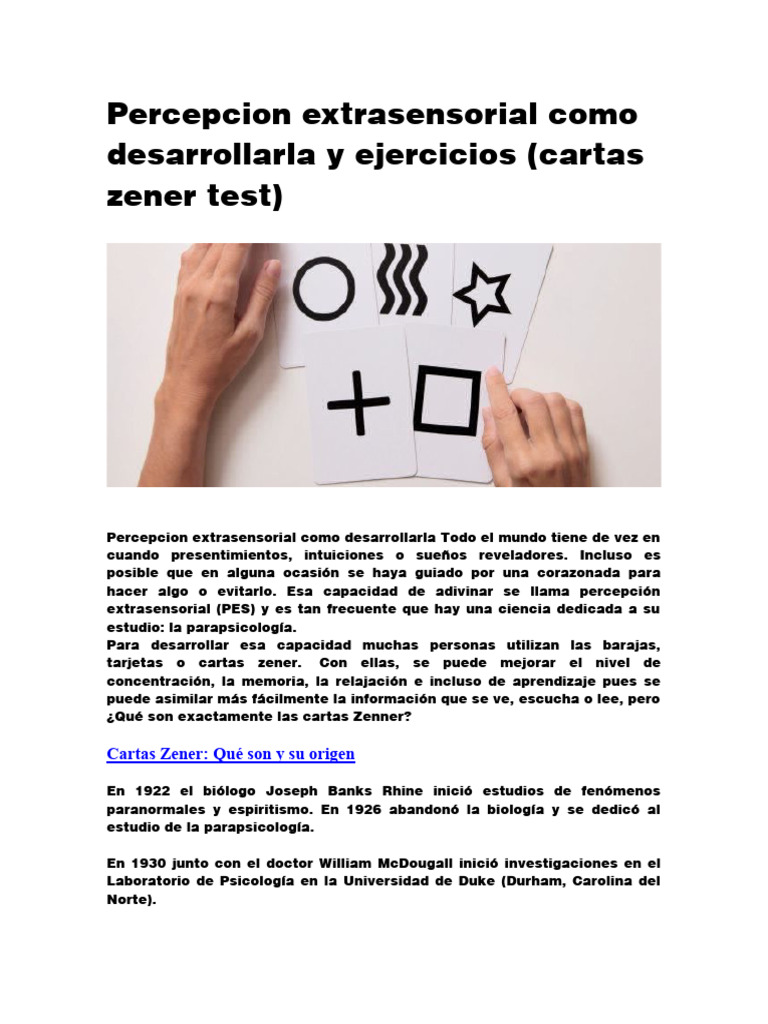 Desarrolla tu Percepción Extrasensorial | PDF | Percepción ...