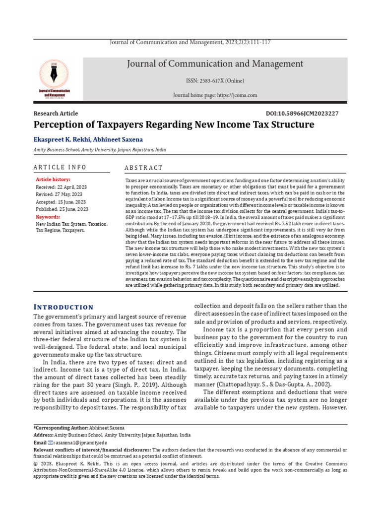 7 Revised Perception of Taxpayer v1 | PDF | Taxes | Survey Methodology