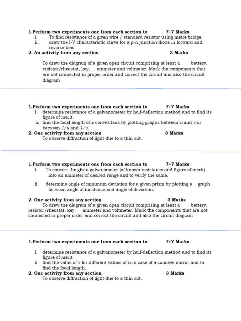 Physics Experiments and Activities Guide | PDF