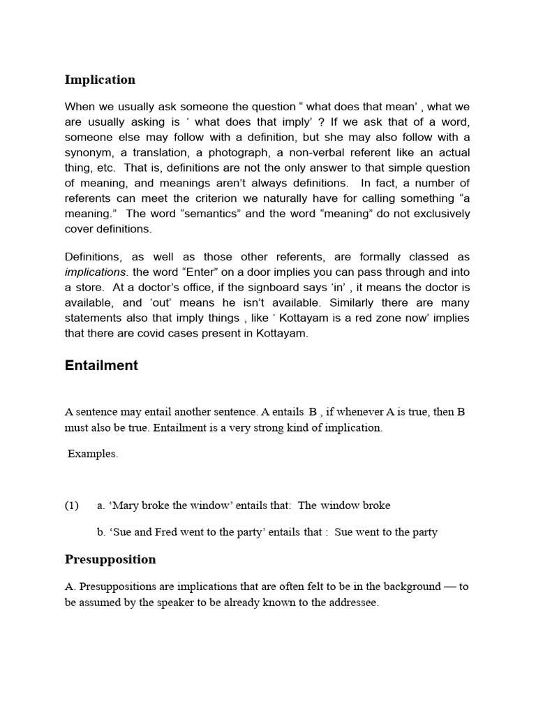 Implication | PDF | Grammar | Semantics