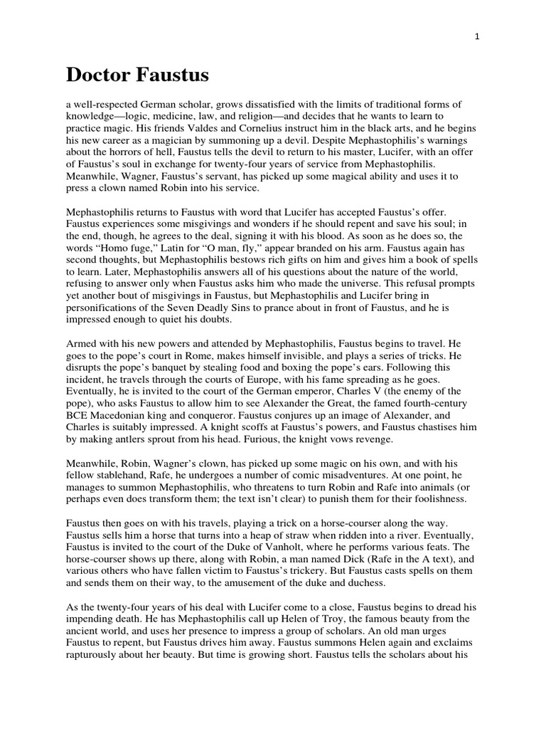 Faustus: A Scholar's Tragic Bargain | PDF | Satan | Afterlife