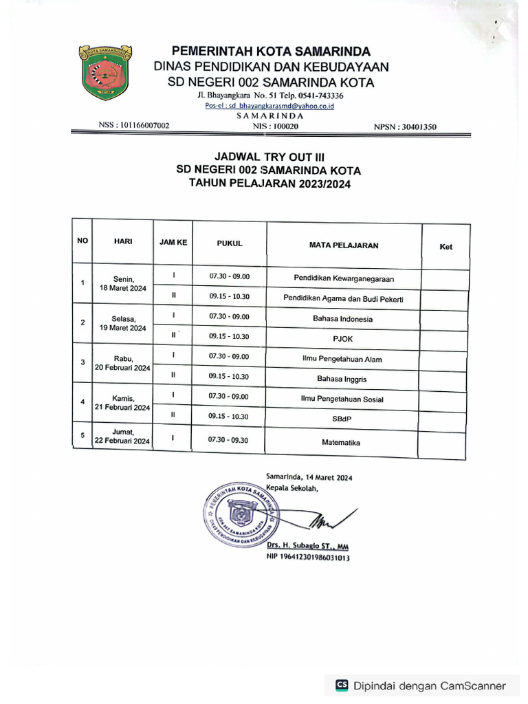 Jadwal TO 3 | PDF