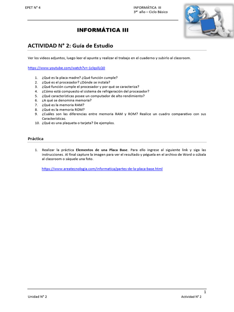 Actividad N- 2 - Unidad II - Inform-tica III | Descargar gratis PDF | Almacenamiento de datos de ...