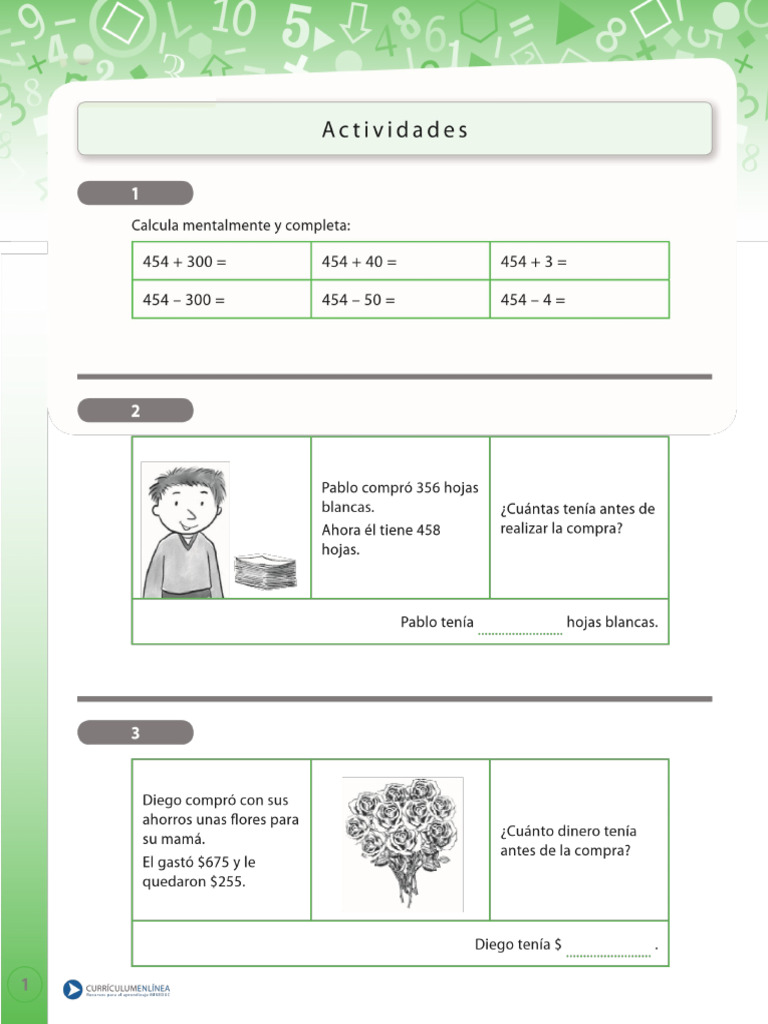 Problemas de Adición y Sustracción | PDF