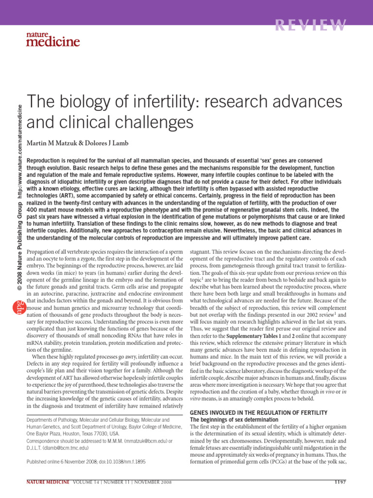 The Biology of Infertility Research Advances and C | PDF | Gonadotropin ...