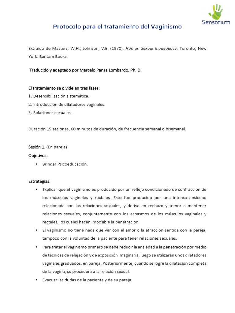 Protocolo para El Tratamiento Del Vaginismo022 | PDF | Vagina