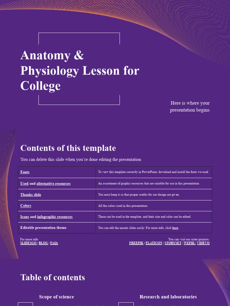 Anatomy & Physiology Lesson For College by Slidesgo | PDF | Science ... Anatomy & Physiology Lesson For College by Slidesgo | PDF | Science ...