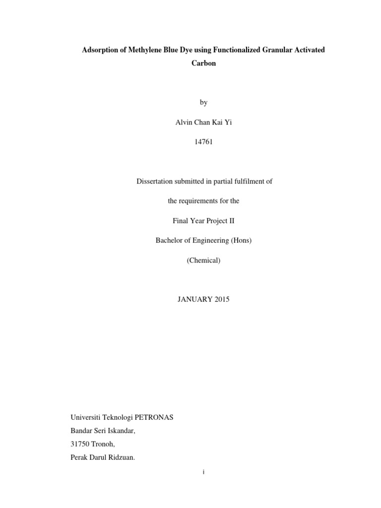 Chemical Engineering Thesis | PDF | Adsorption | Sewage Treatment