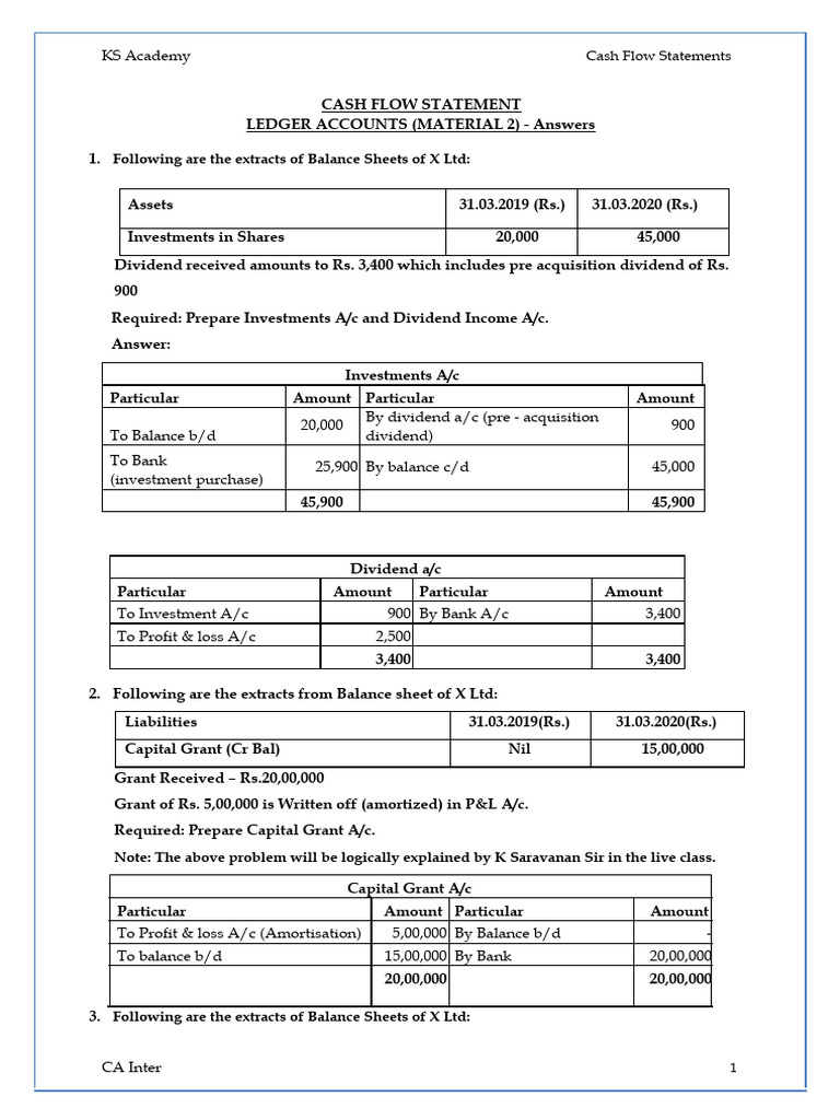 Cash Flow Statement Preparation Guide | PDF | Dividend | Equity (Finance)