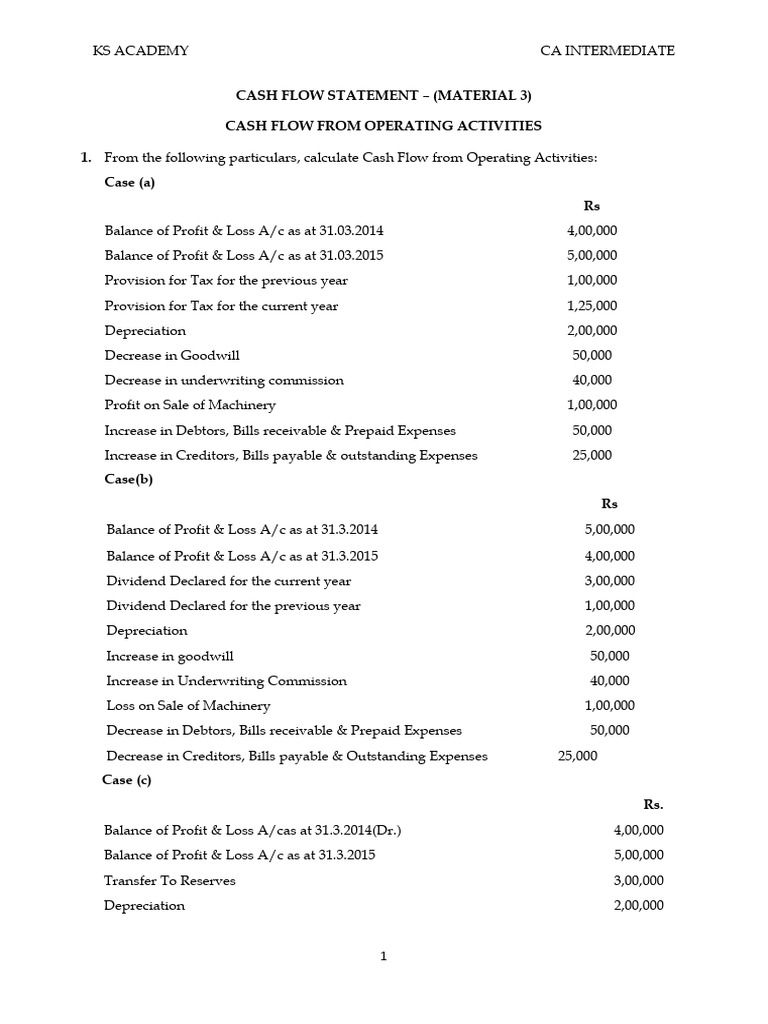 3. Cash Flow Statement Operating Activity (Mat 3) (2)ljh | PDF | Equity ...