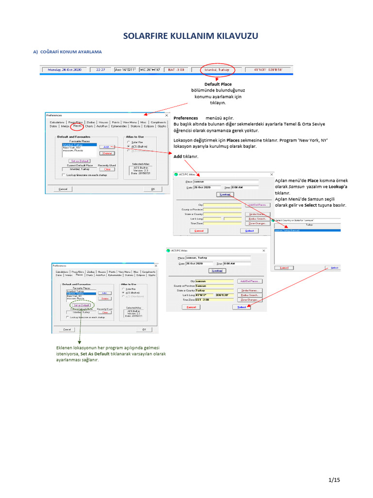 Solar Fire Yükleme Klavuzu | PDF