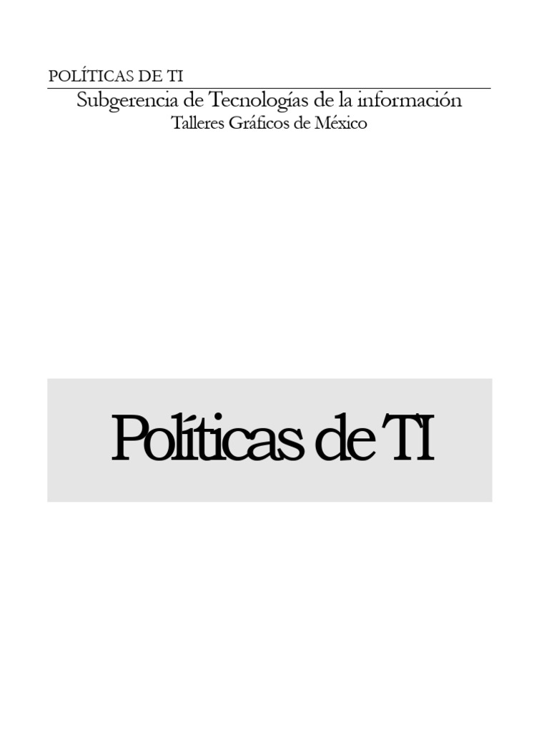 Pol Ticas de Tecnolog As de Informaci N para Los Usuarios. | PDF | Internet | Red de computadoras