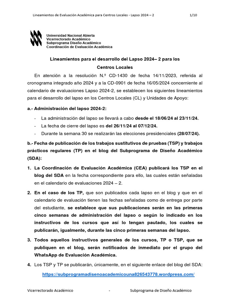 Lineamientos CEA 2024-2 Centros Locales | Descargar gratis PDF | Evaluación