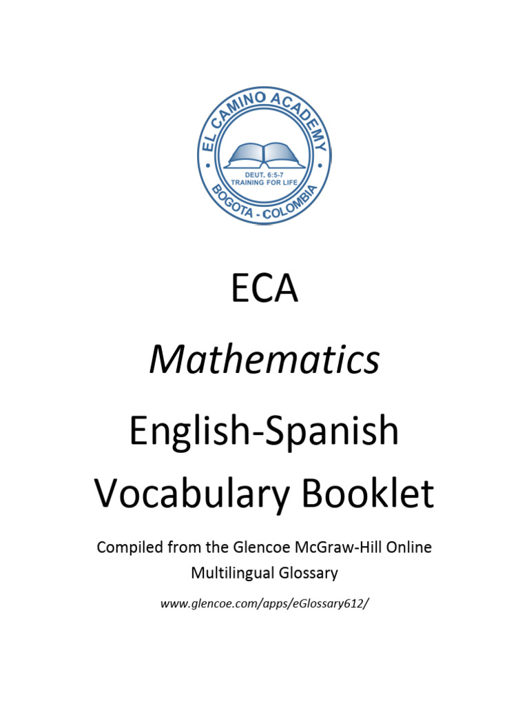 Math ECA English Spanish Vocabulary | PDF