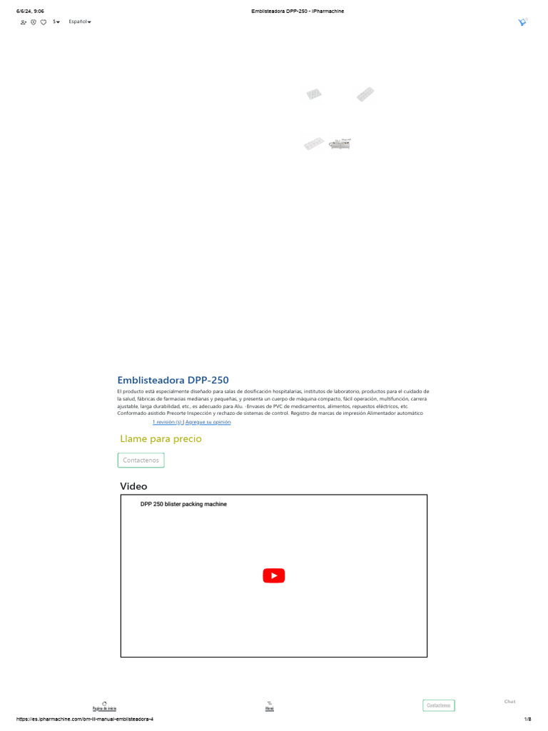 Emblisteadora DPP-250 - IPharmachine | PDF | Aluminio | Tornillo