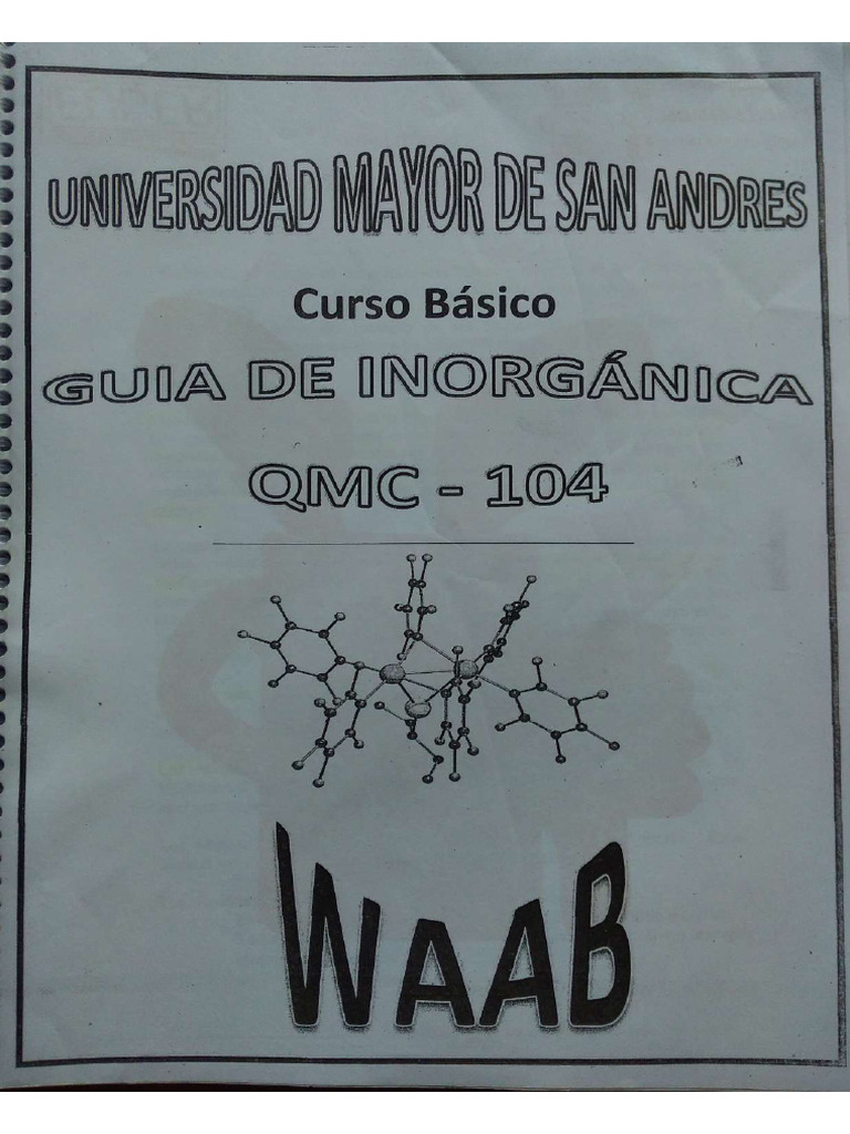 GUÍA DE INORGÁNICA QMC 104 Compressed | PDF