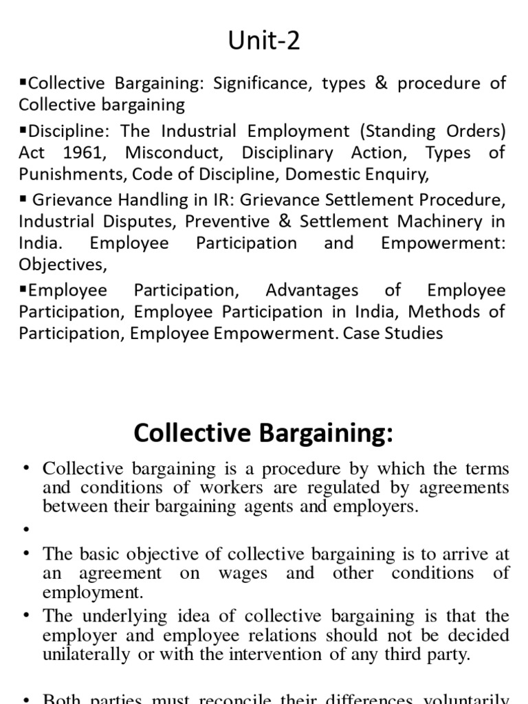 Unit 2 IR | PDF | Employment | Collective Bargaining
