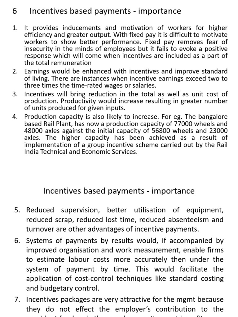 CM 2024 PDF Incentive Piece Work